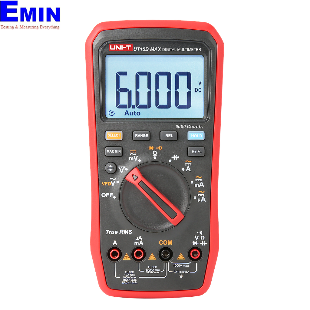 UNI-T UT15B MAX True RMS Digital Multimeter (1000VAC/DC, 10AAC/DC, True RMS) | EMIN.VN