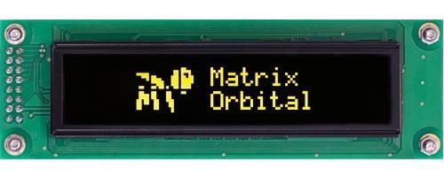 Matrix Orbital OK202-25-OY-V-E OLED Displays OLED 20 X 2 YELLOW WIDE ...