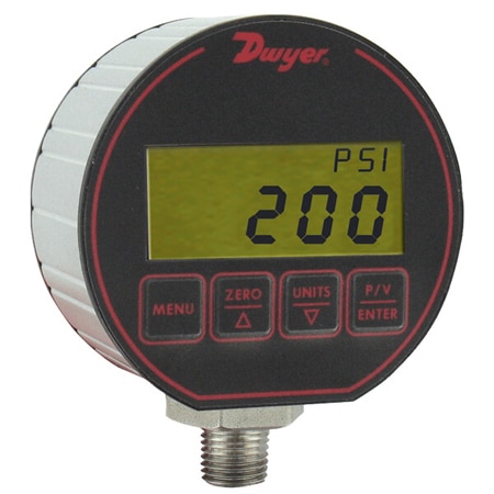 Digital Pressure Gage, ± 0.25% Accuracy, NEMA 4X, 4-Digit Display, 2 ...