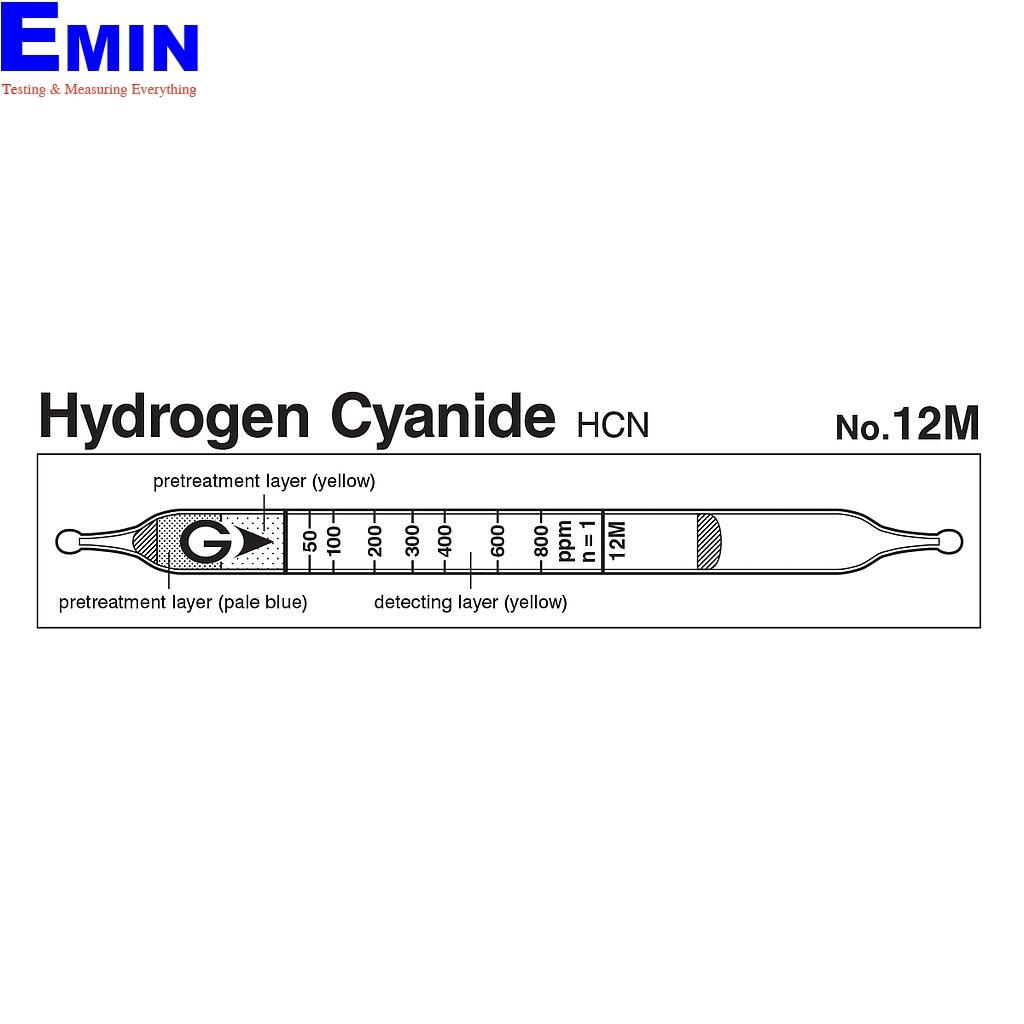 Gastec 12M Quick-measuring Detector tubes Hydrogen cyanide HCN (17 ...