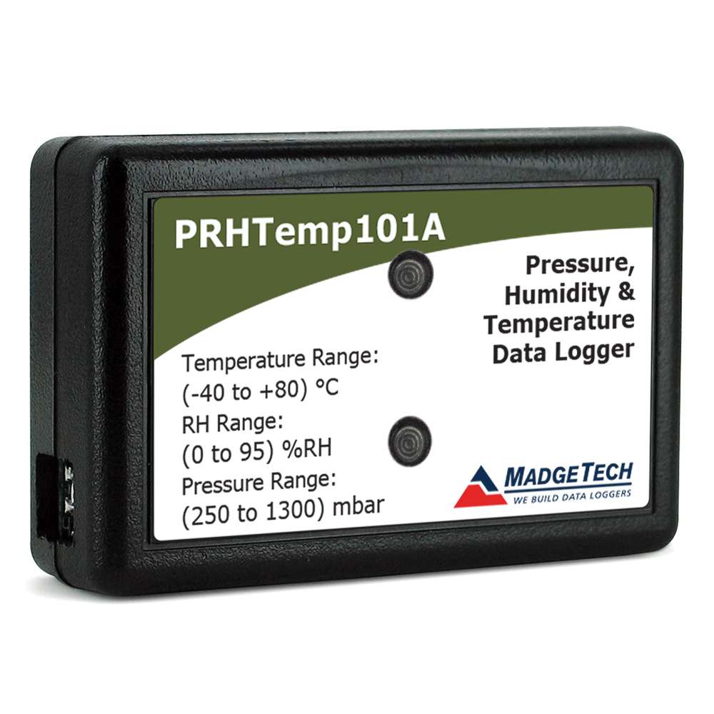 Madgetech PRHTemp101A Pressure, Humidity and Temperature Data Logger (-40 °C to +80 °C; 0%-95 ...