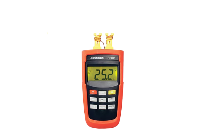 OMEGA HH801A Dual input handheld thermometer (Type K: -200 to 1372°C ...