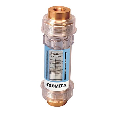 OMEGA FLC-W12 Clear In-Line Variable Area Flow Meters (10 GPM, 1/2 in ...