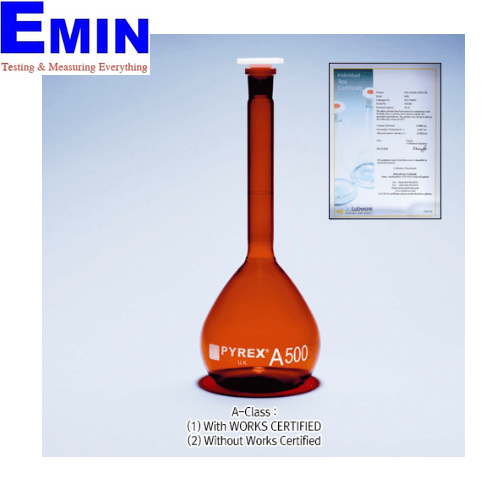 Pyrex Py.3152.10A A-class Amber Volumetric Flask (50ml) | EMIN.VN