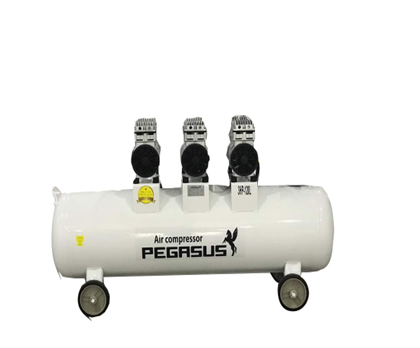 PEGASUS TM-OF750x3-120L Oil Free Silent Air Compressor (220V, 8 Kg/cm ...
